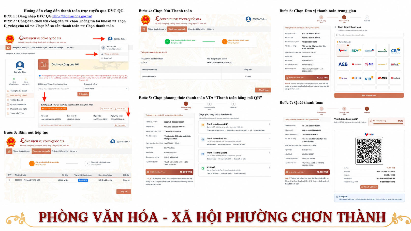 TÀI LIỆU HƯỚNG DẪN QUY TRÌNH THANH TOÁN TRỰC TUYẾN TRÊN CỔNG DỊCH VỤ ...